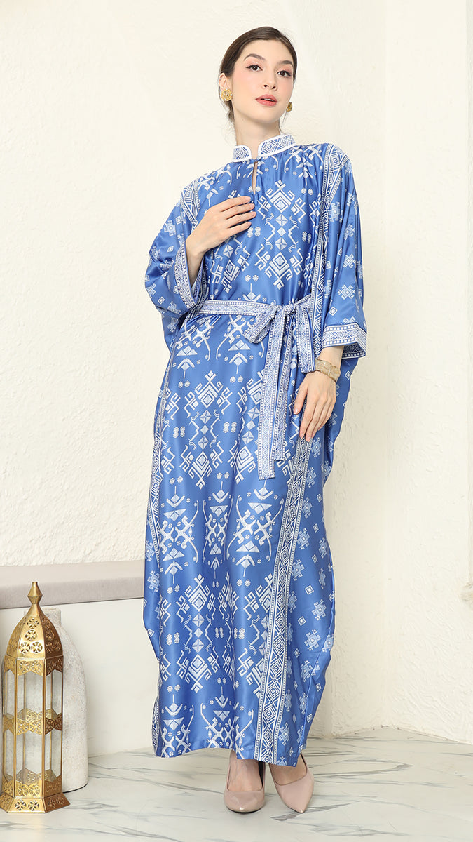 Blue Songket Long Kaftan – Kanzi Collection